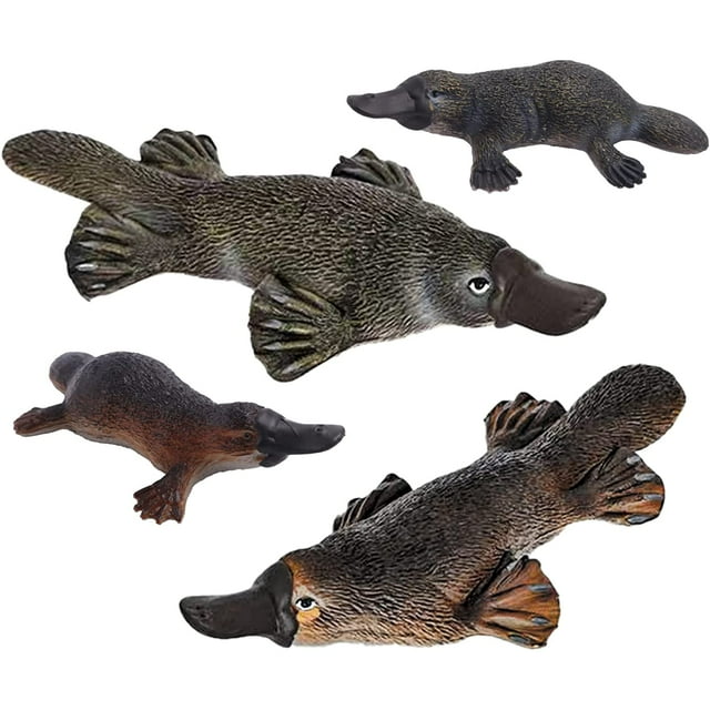Holzlrgus 4 Pcs Platypus Figurine Realistic Hand Painted Platypus ...