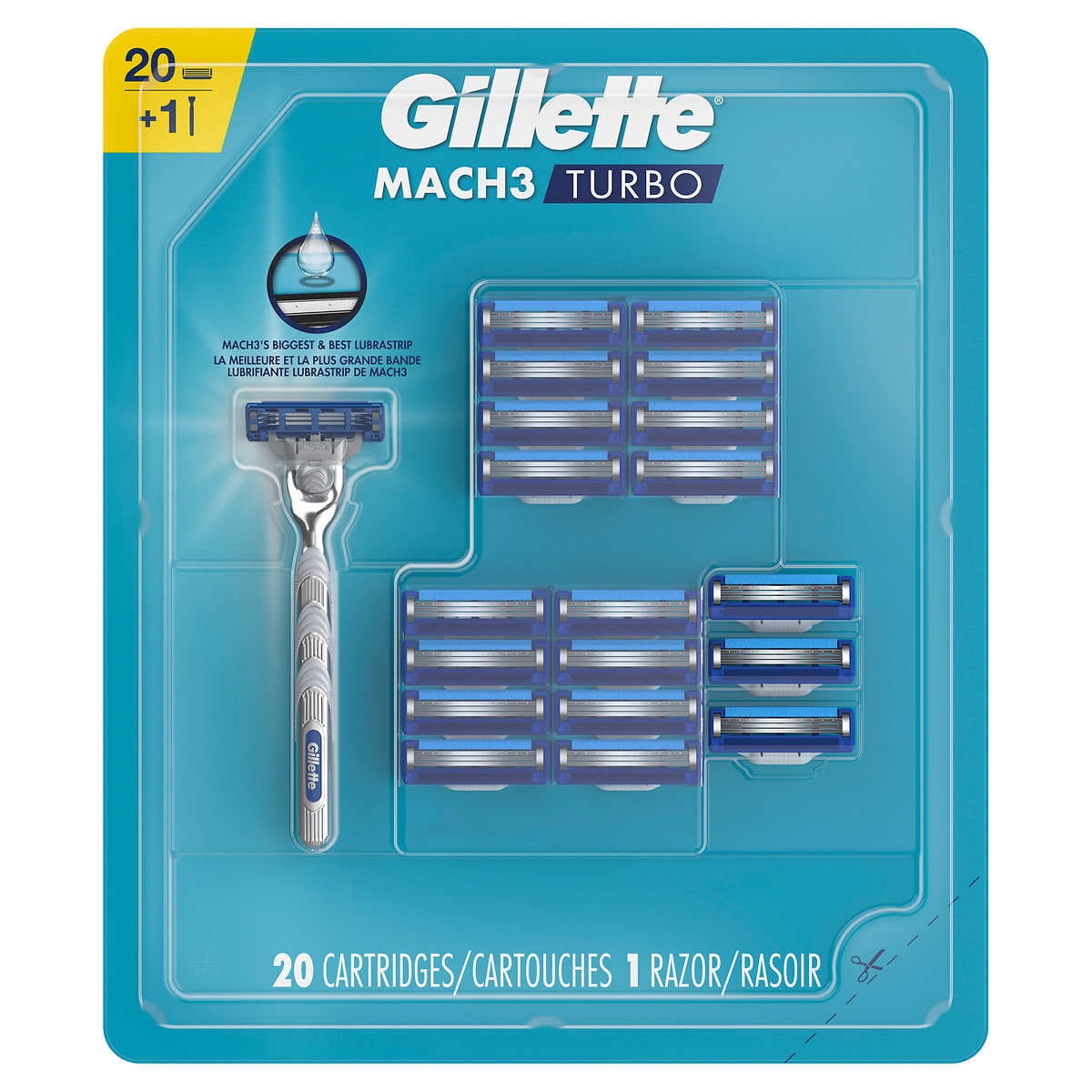 Gillette Mach3 Turbo Men's Razor Blades, Handle + 20 Refills - Walmart.ca