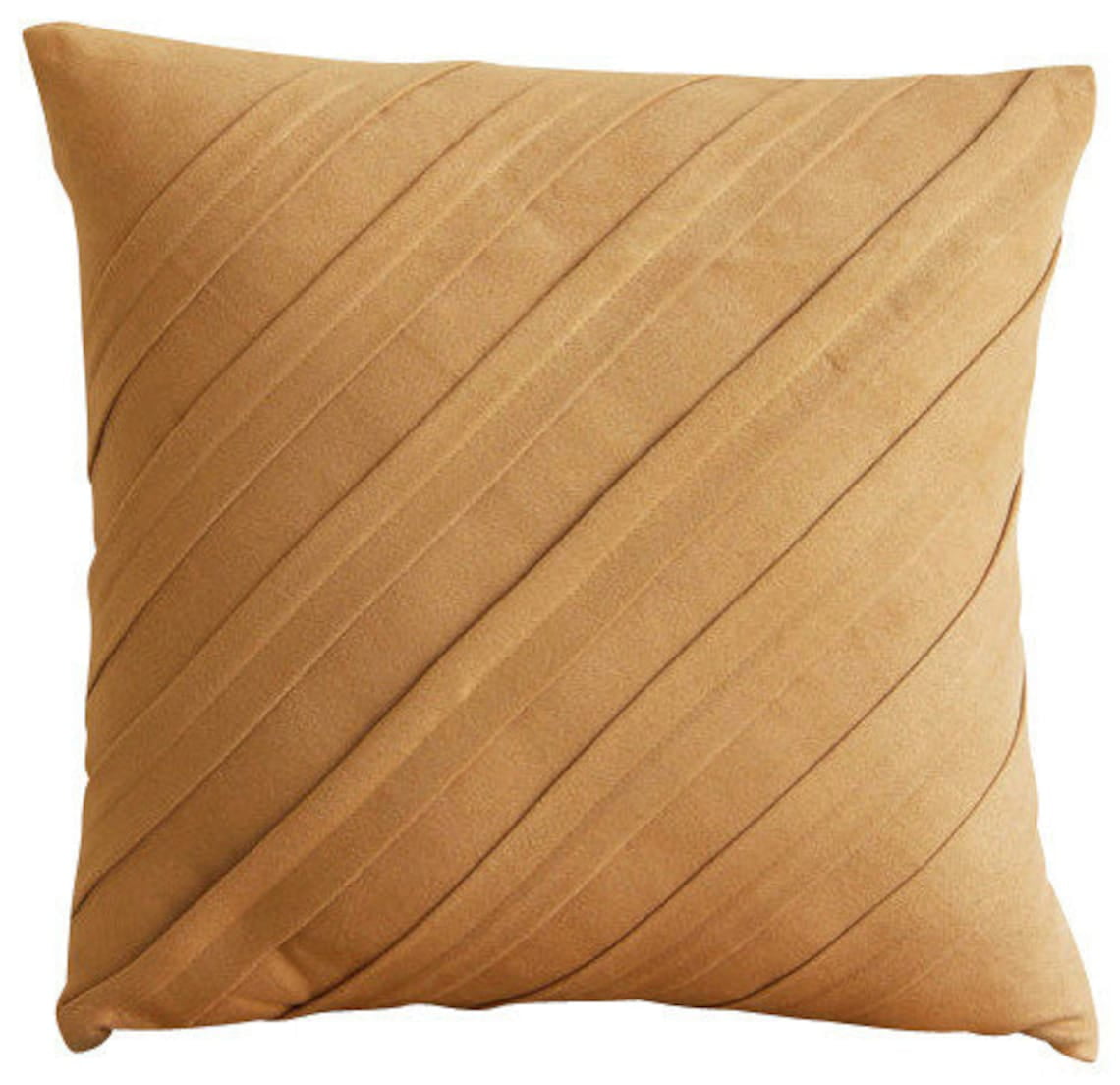 Pillow Covers With Zippers, Tan Pillow Shams, Textured Pintucks Solid ...