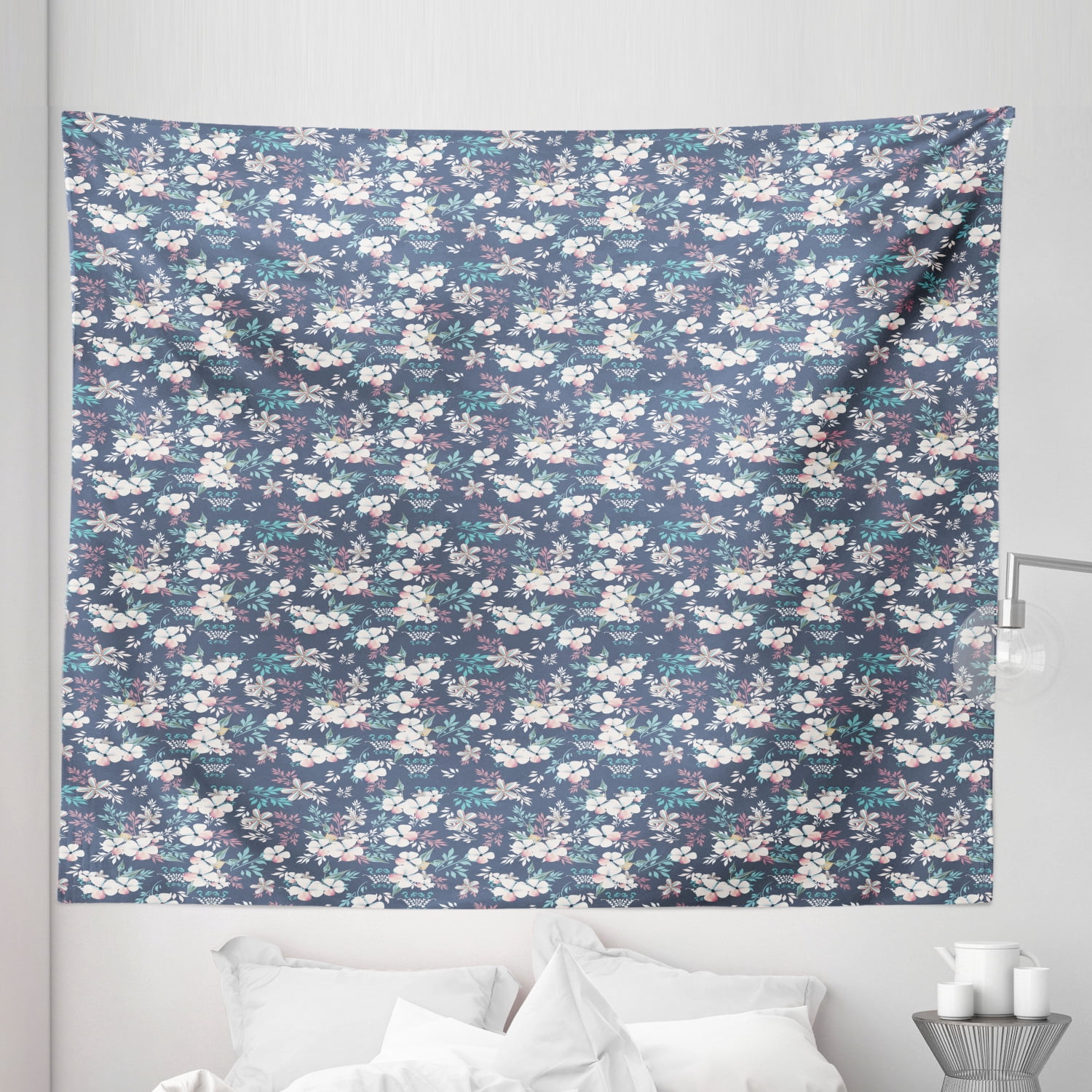 Floral Tapestry, Neat Floral Pattern Soft Tones Leaves Spring Romance ...