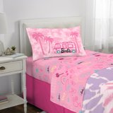 Barbie Kids 4 Piece Pink Tie Dye Reversible Comforter, Pillowcase, and ...