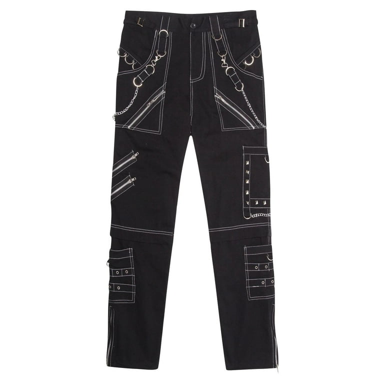 YLSDY Men's Gothic Punk Pants Cargo Trousers with Chains YLSDY Men's Gothic Punk Pants Cargo Trousers with Chains