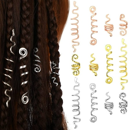 12 Pieces Dreadlock Accessories Metal Hair Clips Decoration Hair ...