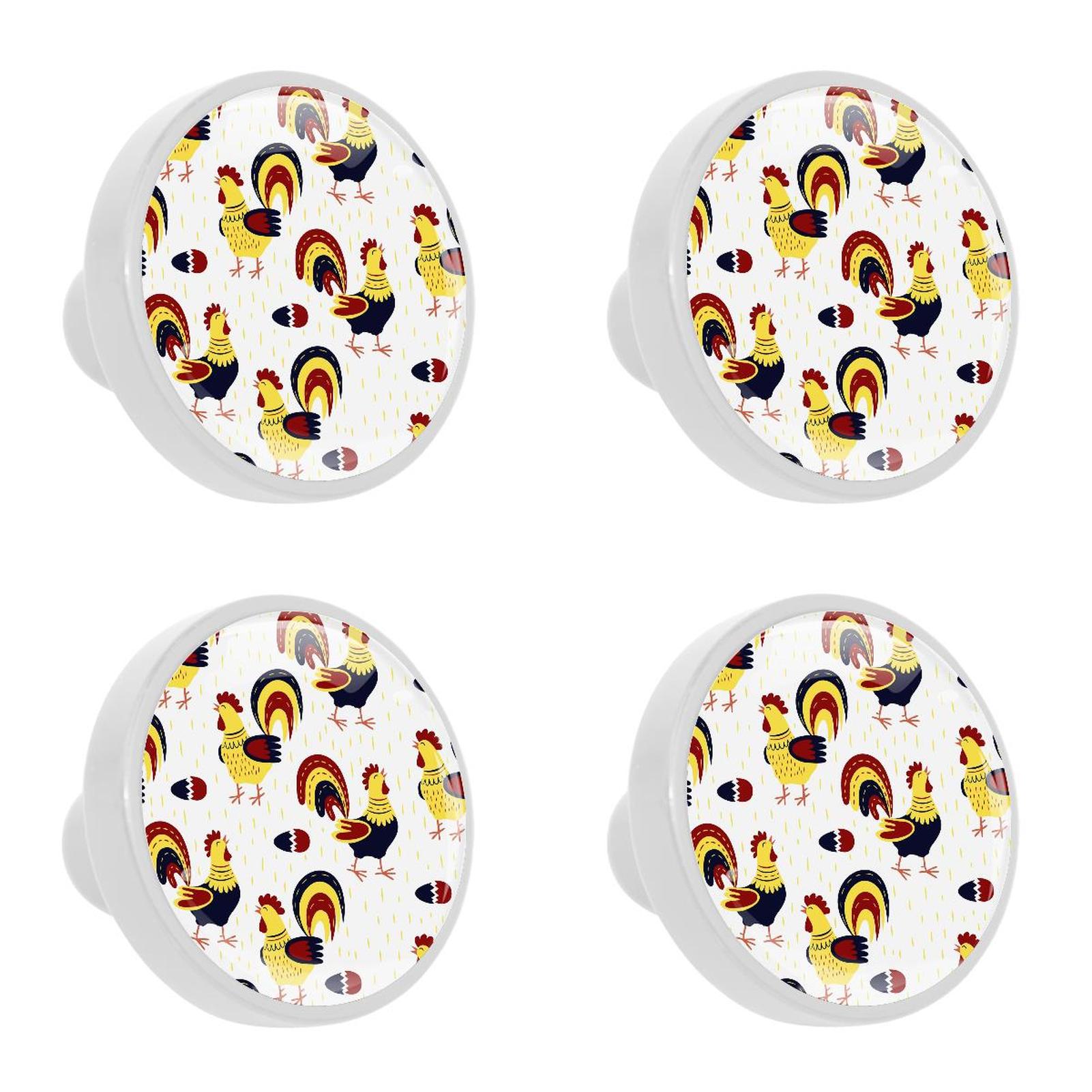 4 Pcs Rooster Knobs for Kitchen Cabinet Cupboard Dresser Bookcase ...