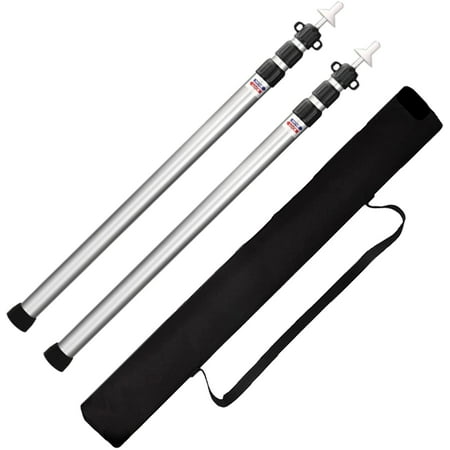 Adjustable Tarp Poles Set of 2 Telescoping Aluminum Rods for Tent Fly ...