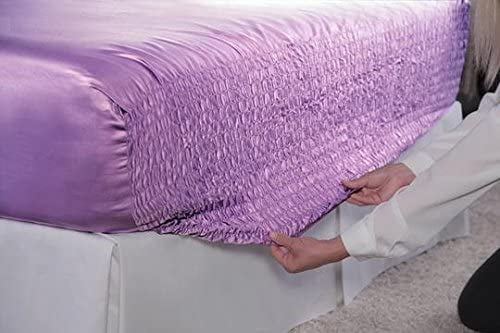 BEDTITE ABSOLUTELY FITTING Satin Sheet Set, Silky, Cooling, Deep Pocket ...