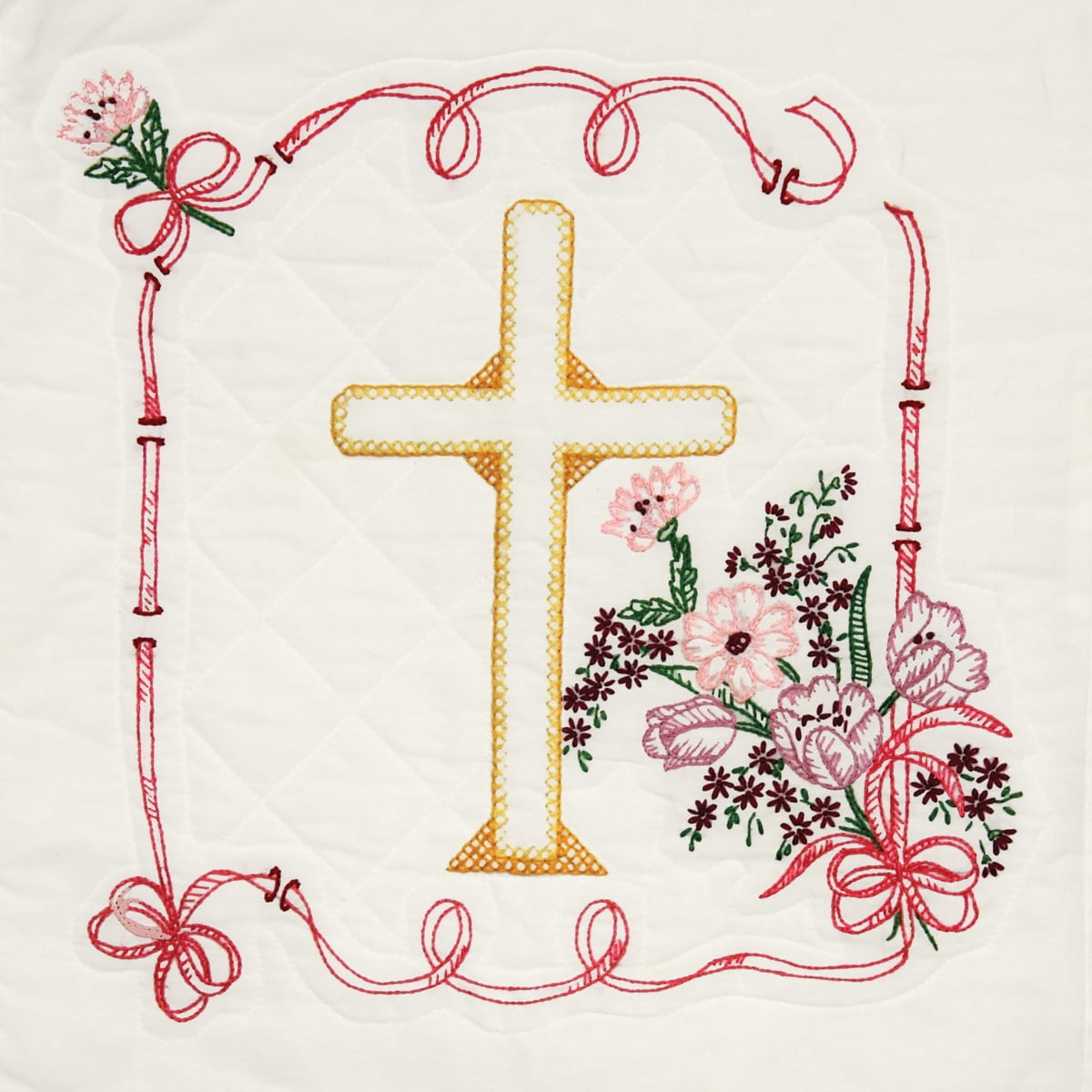 Fairway Needlecraft Cross Stamped Quilt Blocks, 18" x 18" - Walmart.com