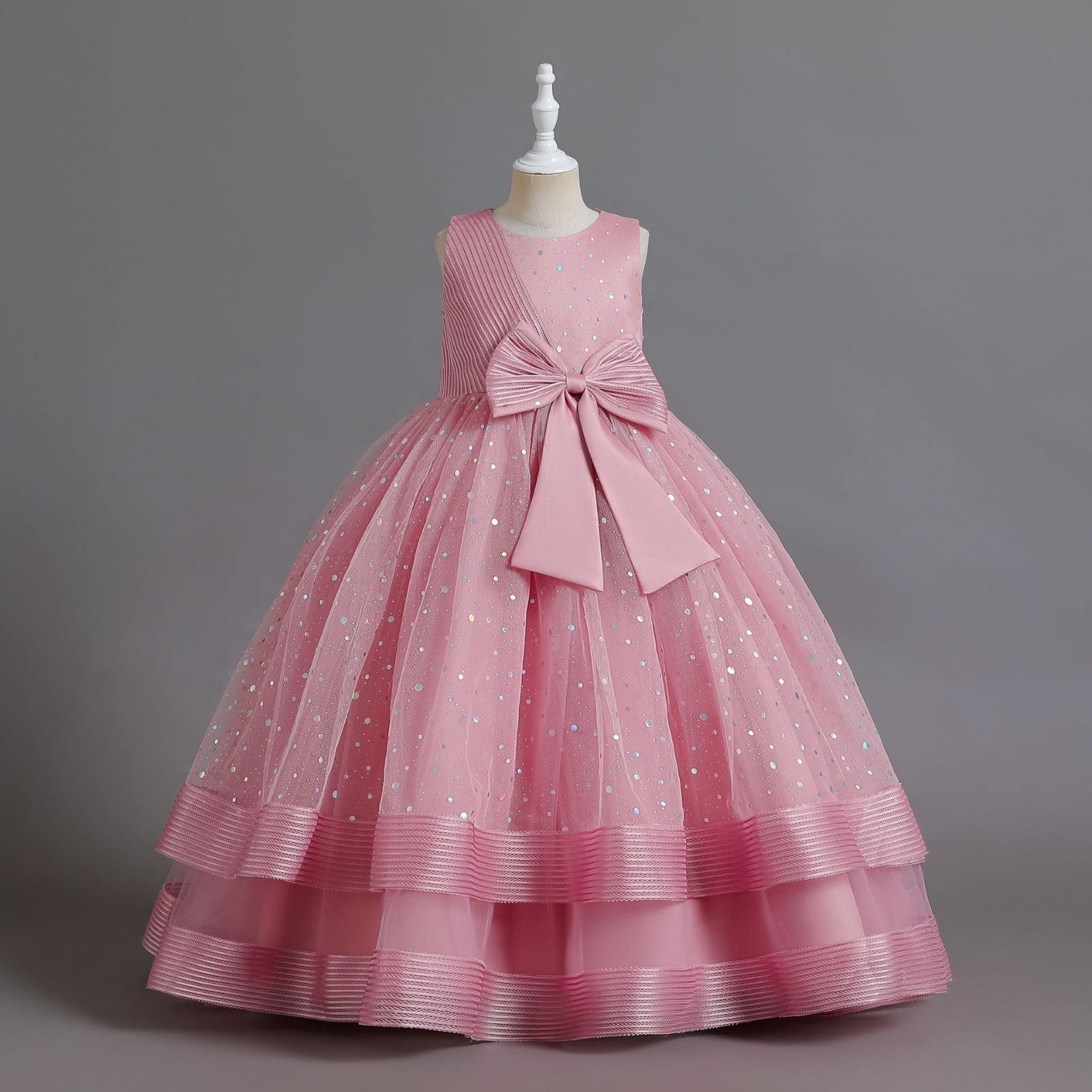 Click here for Edfbuykrs Childrens Sequin Childrens Dress Big Bow... prices