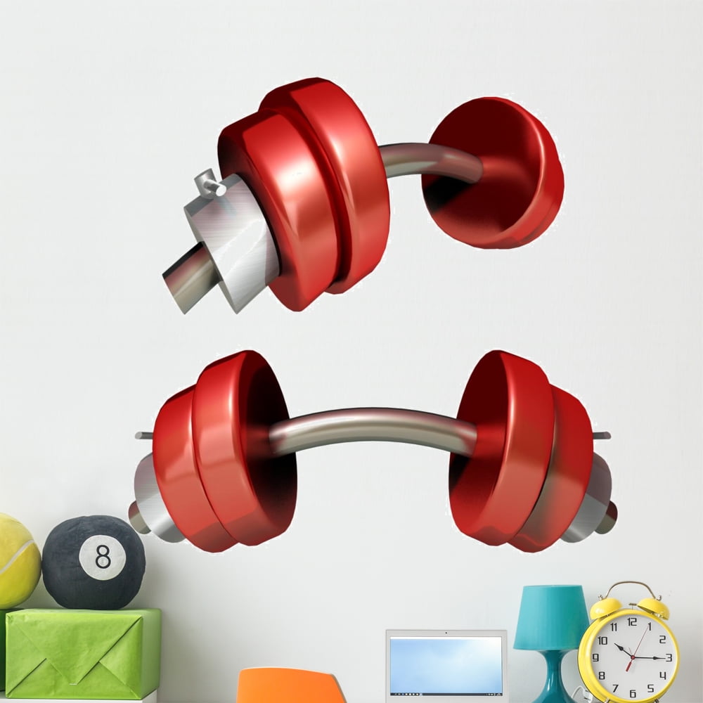 Dumbbell Wall Decal by Wallmonkeys Peel and Stick Graphic (48 in H x 48 ...