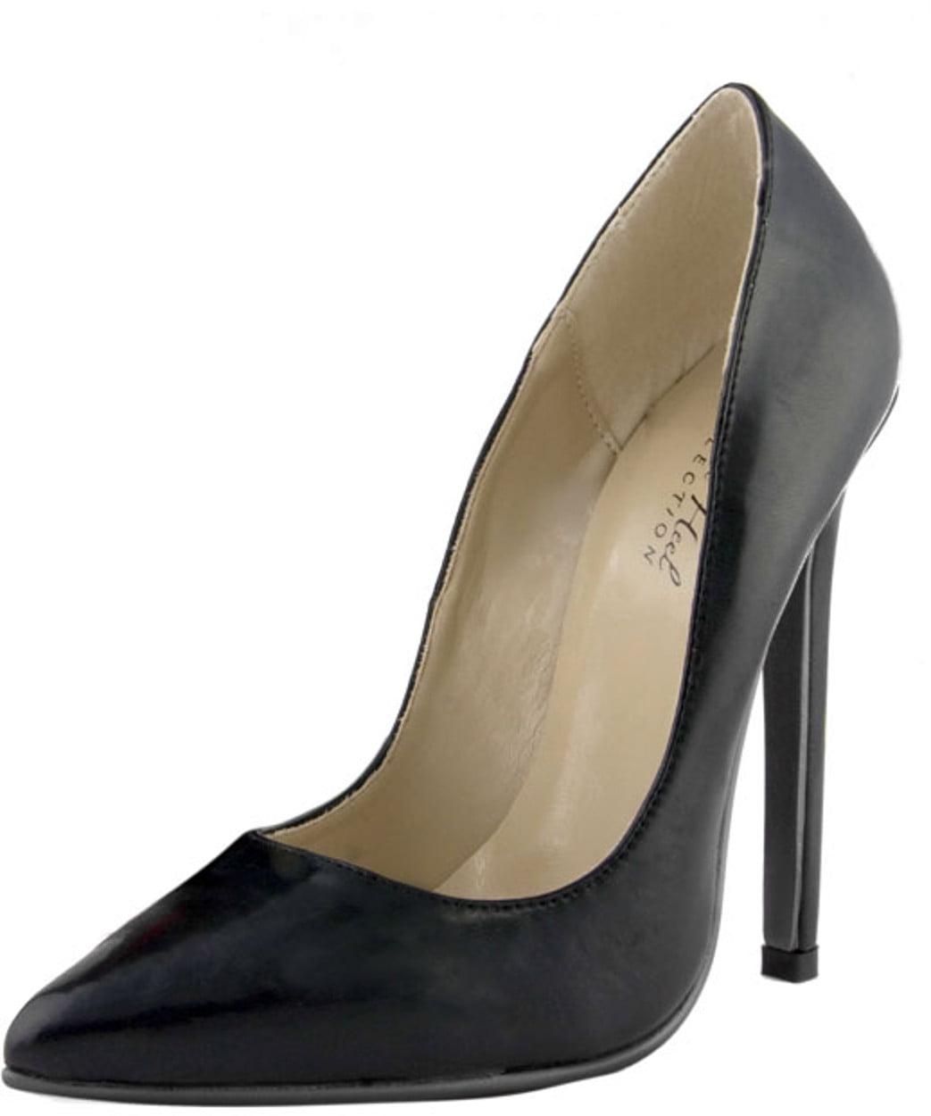 Women's Highest Heel Shoes 5 1/4" Heel Pump - Black Kid PU - Walmart.com