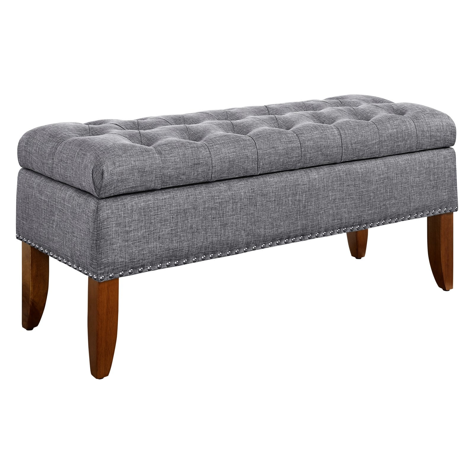 Right2home Hinged Top Button Tufted Bedroom Storage Bench