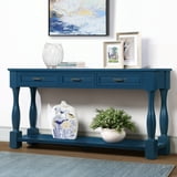 Xukmct Wood Sofa Table with 3 Drawers and 1 Bottom Shelf, Console Table ...