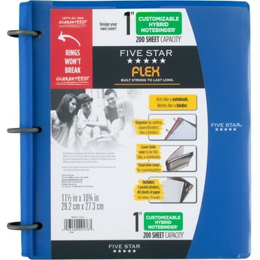 Five Star Flex 1" Hybrid NoteBinder, Black (72009) - Walmart.com