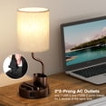 NiteLoom 2 Pack Bedside Table Lamps, 3 Color Temp with USB-A+C & AC ...