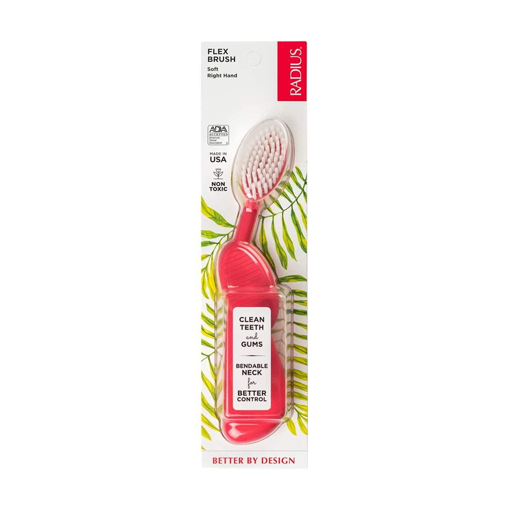 RADIUS Flex Brush with Soft Bristles Toothbrush BPA Free & ADA Accepted ...
