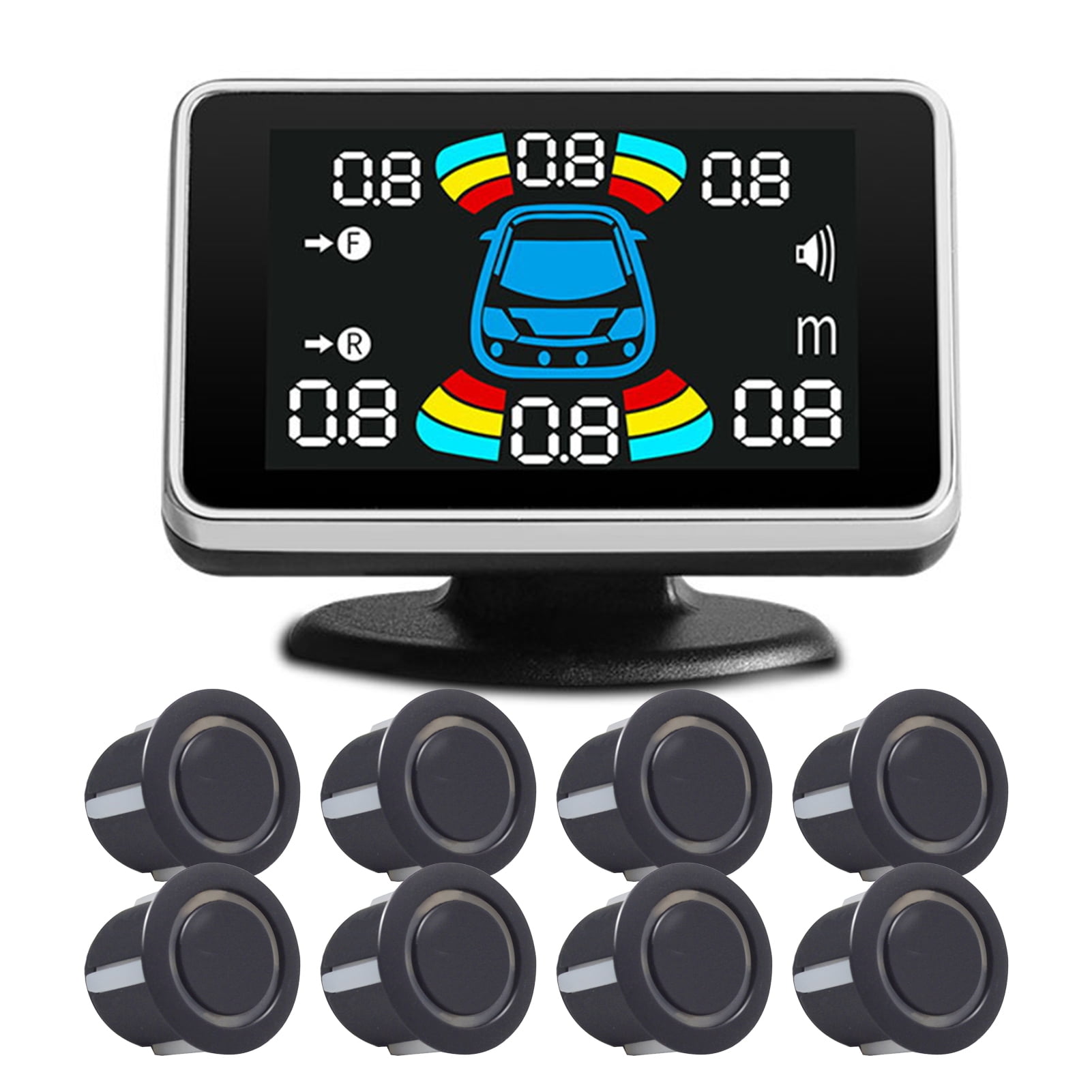 Happy Date Car Reverse Backup Radar System with 4 Parking Sensors ...