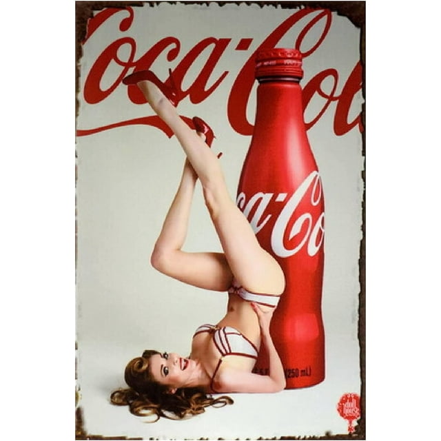 Retro Tin Sign Metal Poster Vintage Wall Decor Red Skirt Sexy Girls