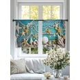 Sheer Curtains 54 Inches Long 2 Panels, Ocean Beach Starfish Conch ...