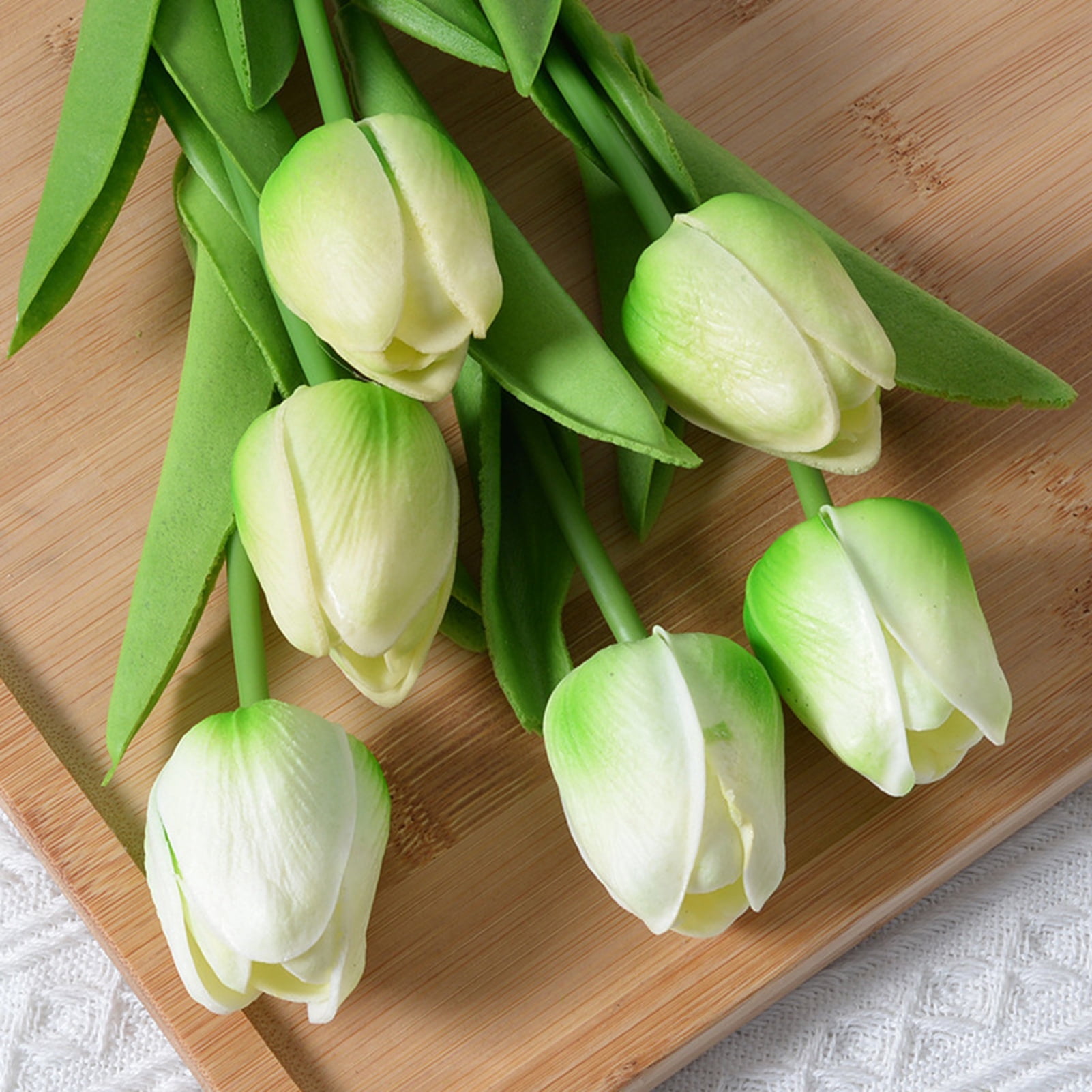 6Pcs Tulips Artifical Flowers Real Touch Faux Tulip Stems PU Tulip ...