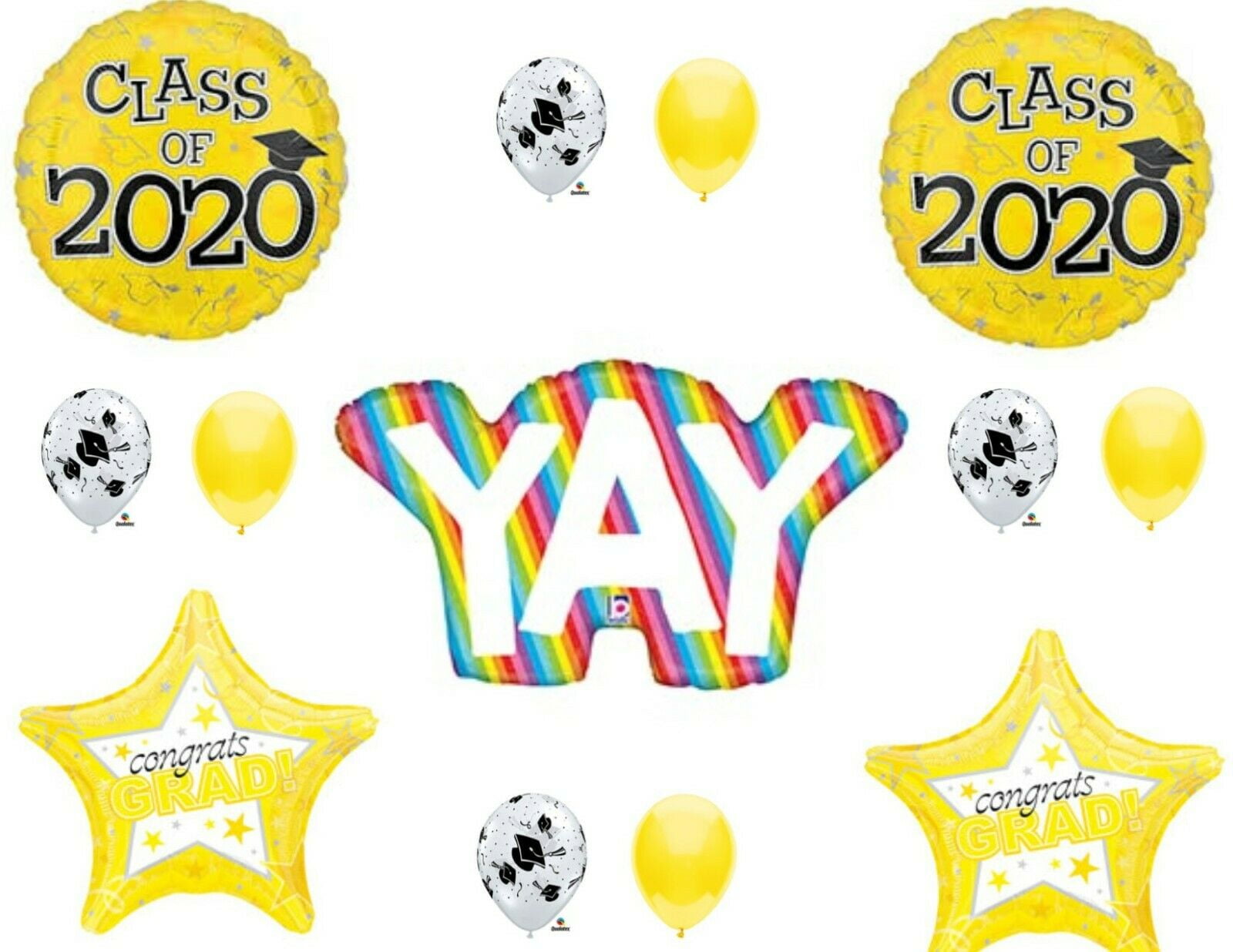 Yay!! Class of 2020 Yellow Graduation Party Balloons Decoration ...