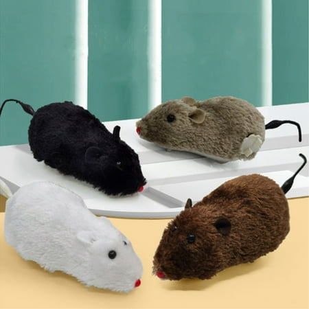 Plush Wind-up Mouse-shaped Toy Realistic Funny Clockwork Cartoon Animal ...