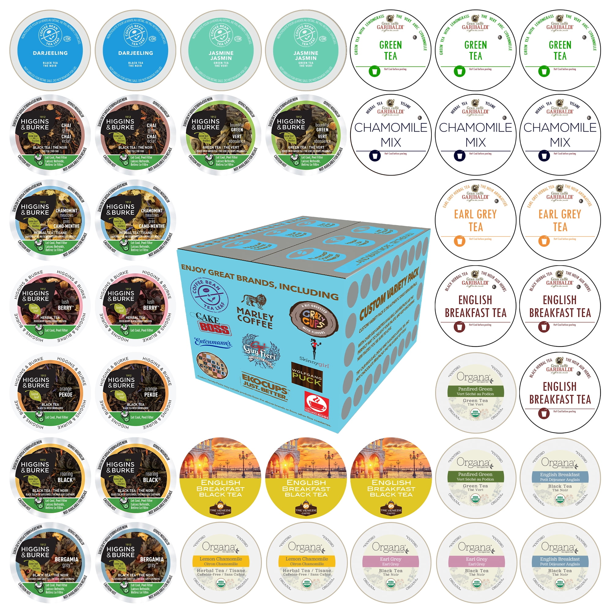 Assorted Tea Variety Pack Including Green Tea, Black Tea, Earl Grey Tea ...