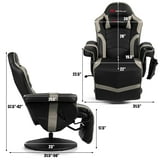 Goplus Massage Gaming Recliner, Ergonomic Racing Chair with Lumbar ...