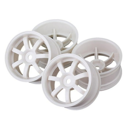 White Plastic 7-spoke Wheel Rims With Hole For Rc1:10 On Road Car Set ...