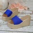 Blue Women'S Lightweight Summer Slippers Fish Mouth Thick Bottom Wedge ...