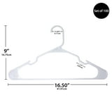 Mainstays Plastic Notched Adult Hangers for Any Clothing Type, Arctic ...