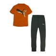 Puma Boy's All Day Comfort 2 Piece Tee and Jogger Set (Orange/Grey, 3T ...