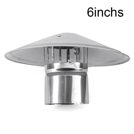 6 Inch Stove Pipe Chimney Cap Fireplaces Rain Hat Smokeware Zinc Alloy ...