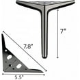 QIHE-7 Inch Gun Black Metal Furniture Legs Heavy Duty Triangle ...