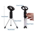 Adjustable Desktop Microphone Stand, Tripod Base with Universal Holder ...