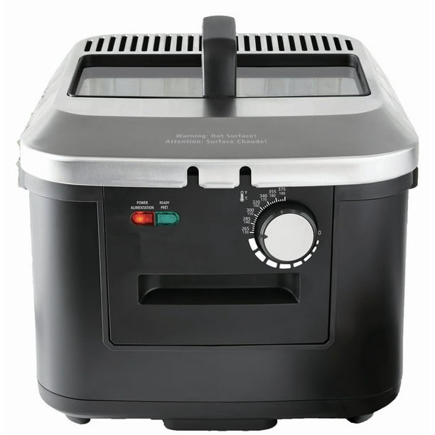 Mainstays 4L Deep Fryer, Stainless Steel Lid, Electric, New MS-202398CN ...