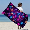 1Pc, neon dream elements 2D flat print pattern soft beach towel ...