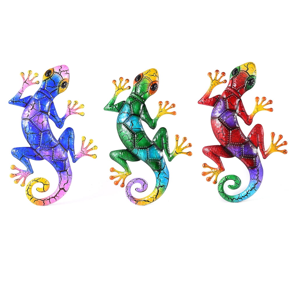 Click here for Gashome Colorful Sculpture 3pcs Metal Gecko Wall M... prices