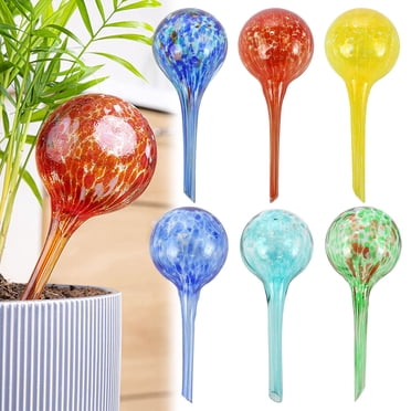 4pc Large Aqua Plant Glass Watering Globes - Watering Ball Bulbs ...