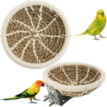 NOGIS Hemp Rope Weave Bird Breeding Nest Bed for Parakeet Cockatiel ...