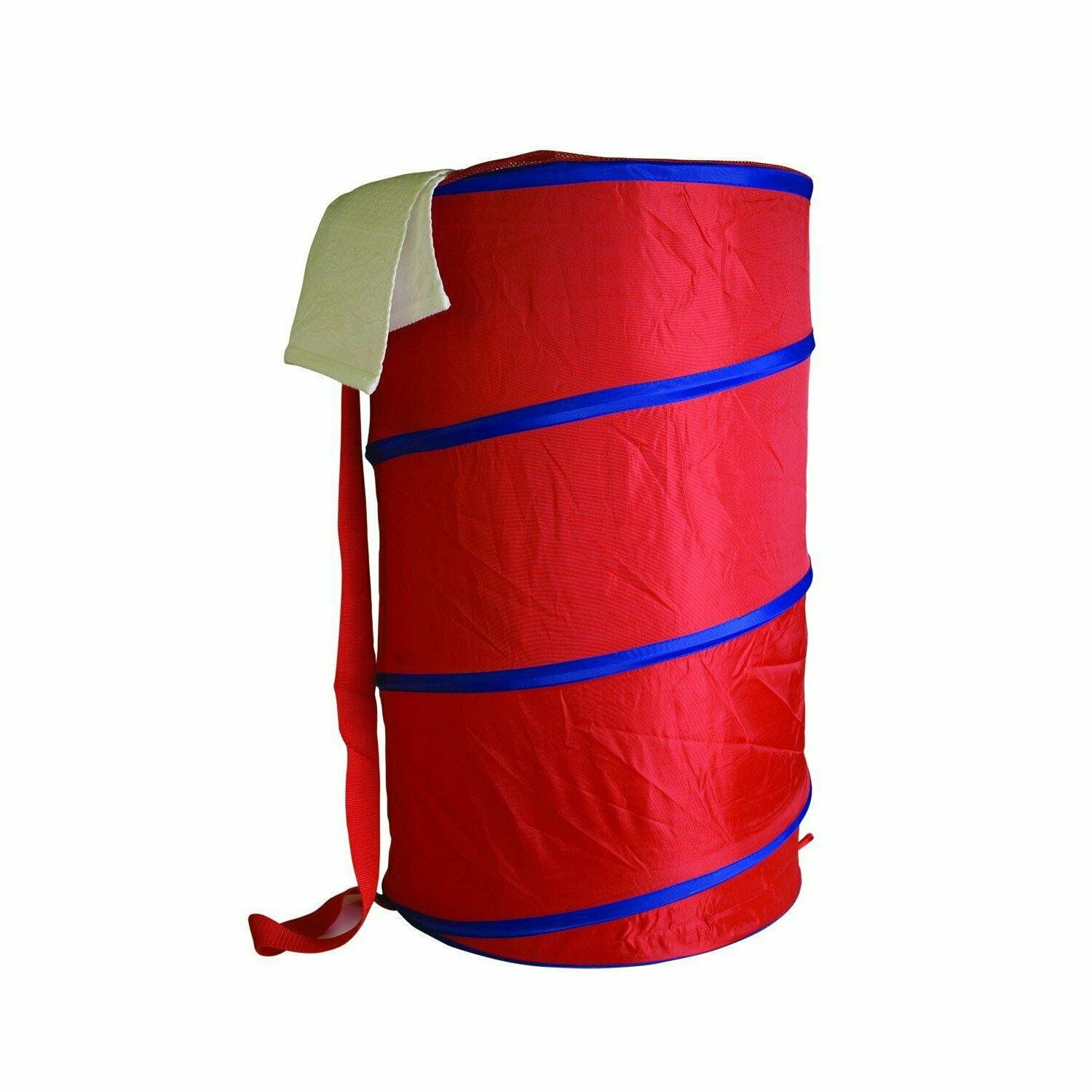 Barrel Laundry Basket Pop Up Hamper Collapsible Foldable, Drawstring ...