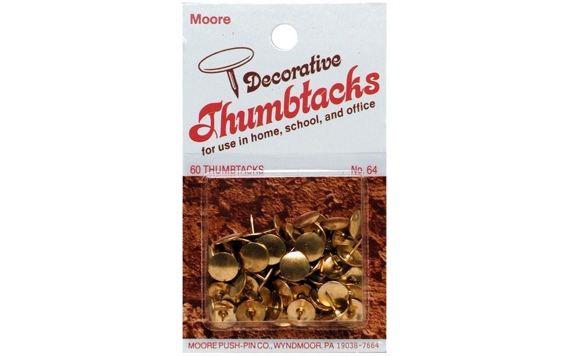 Moore Thumb Tack Decorative Brass 60pc