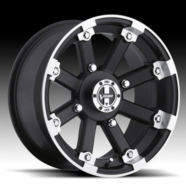 12x7 Vision 393 Lockout Matte Black Mach Lip UTV Wheel 4x137 (2.5mm ...