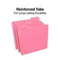 Staples Colored Reinforced File Folders, 1/3 Cut, Letter Size, Pink ...