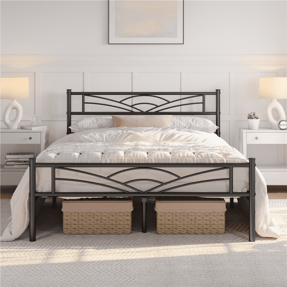 Click here for Unbranded Fullfurnique Metal Platform Bed Frame Wi... prices
