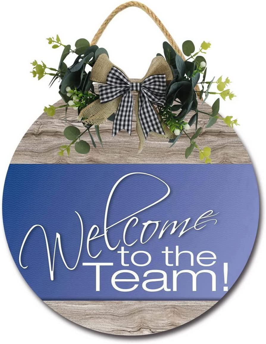 Eveokoki 11" Welcome To The Team Sign for Front Door Outside Funny ...