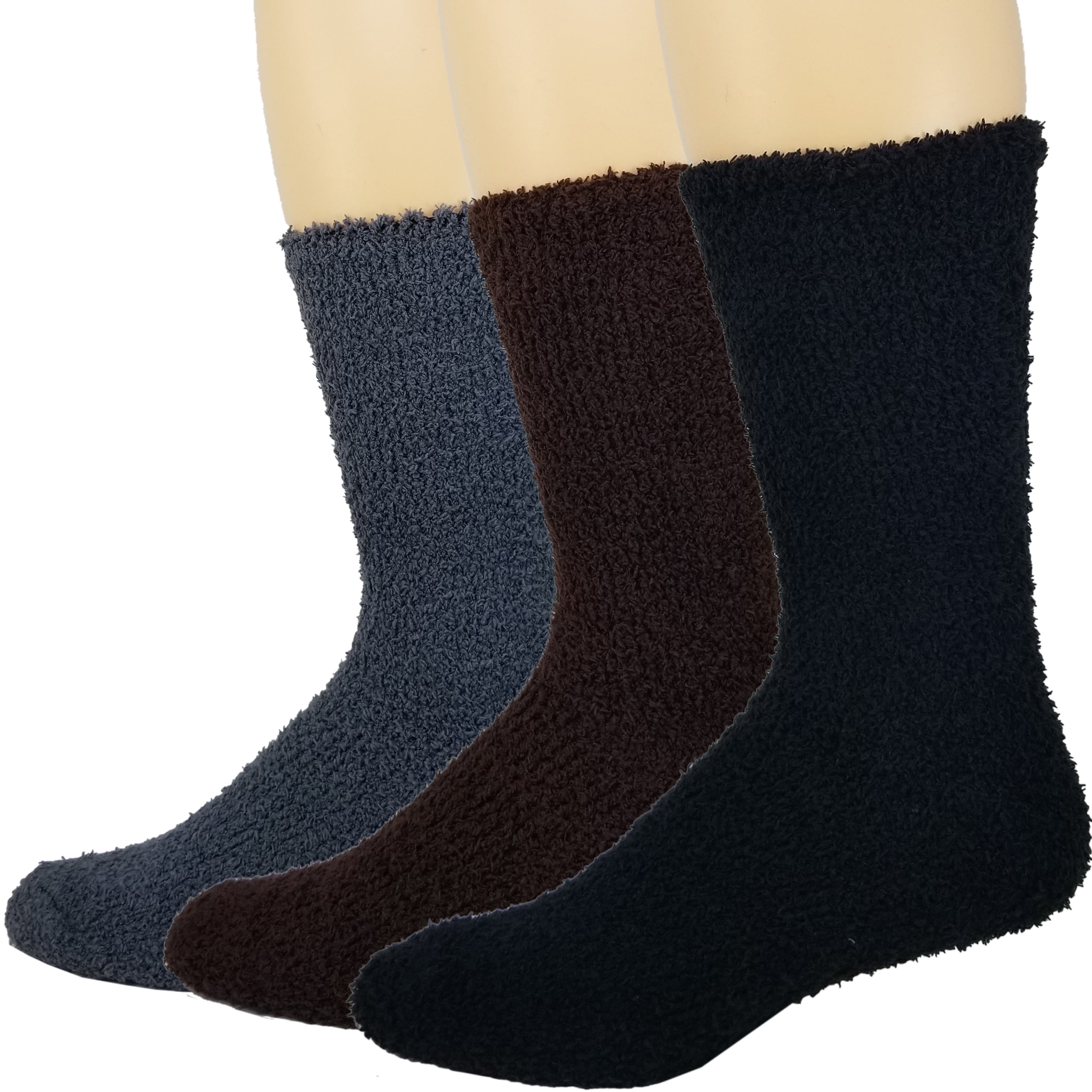 Warm Fuzzy Socks Ultra Soft Mens 3-pack Assorted By Debra Weitzner ...