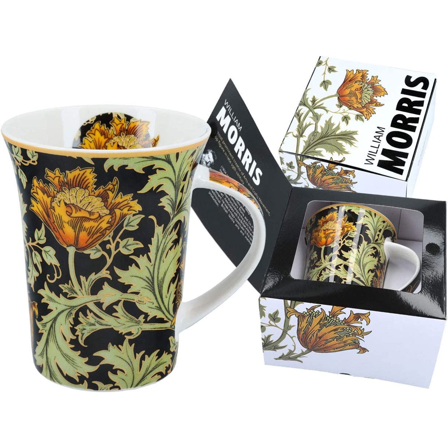 World Gifts Porcelain Coffee Mug with Creative Flower Design for Latte ...
