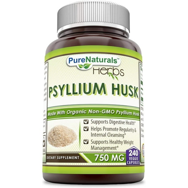 Pure Naturals Whole Husk Psyllium - 750 mg 240 Capsules - Walmart.ca