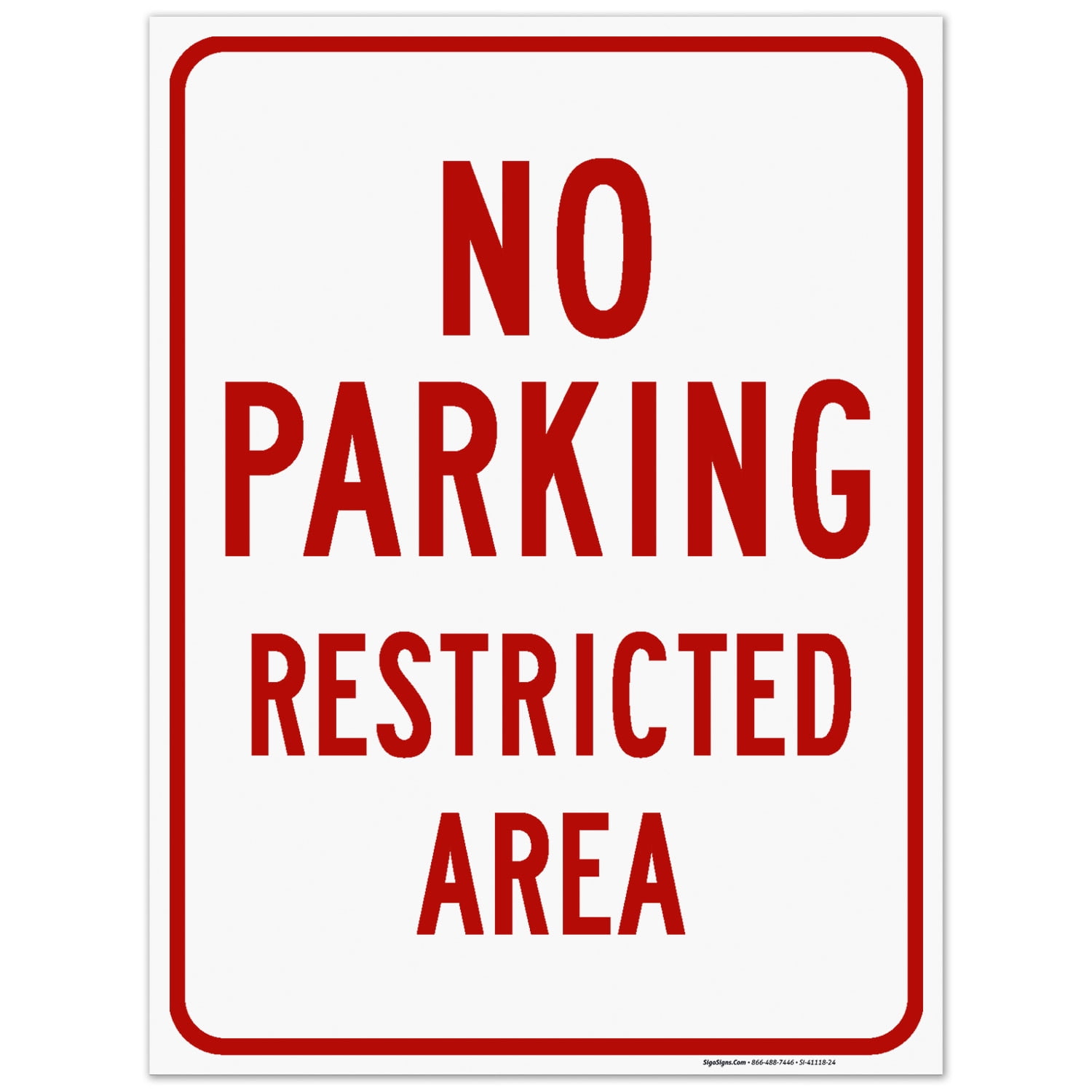 No Parking Restricted Area Sign, 18x24 Corrugated Plastic - Walmart.com