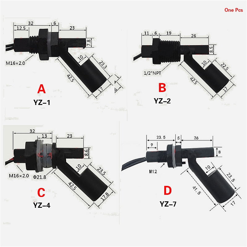 Liquid Water Level Sensor Horizontal Float Switch Side Mounted for ...